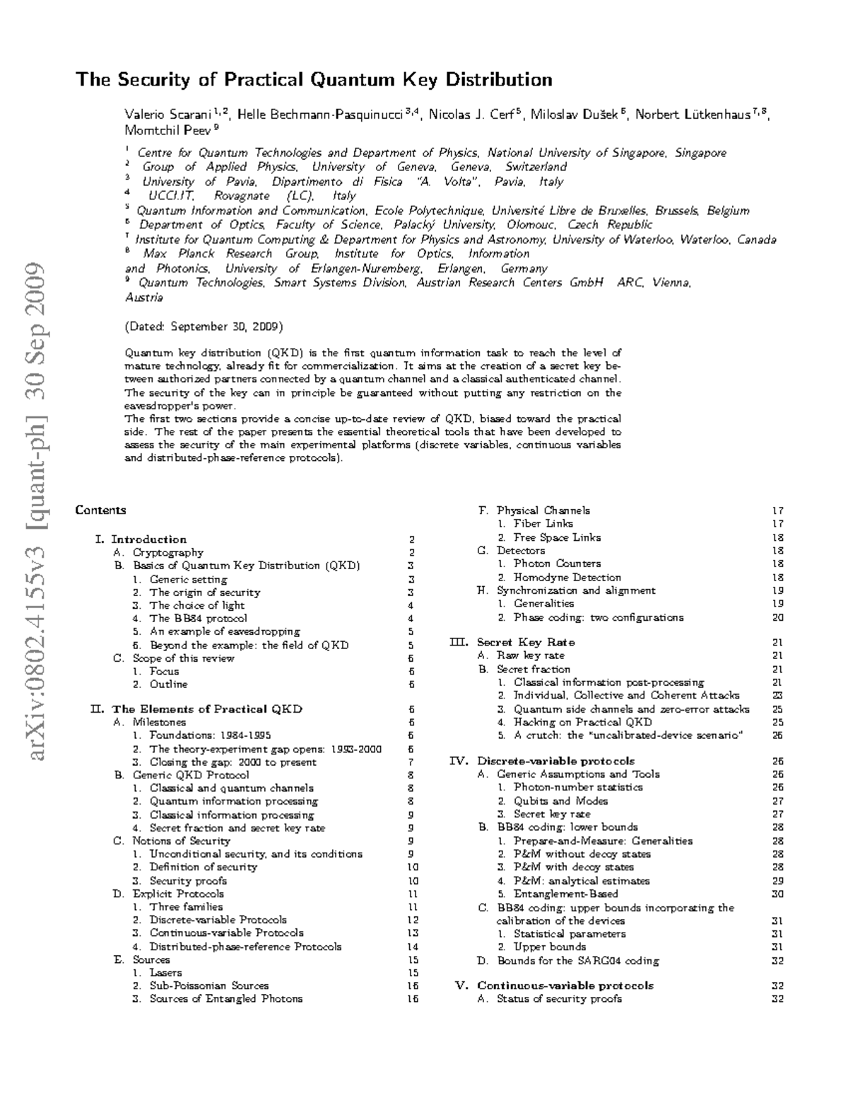 QKD: Security Analysis of Practical Quantum Key Distribution - Studeersnel