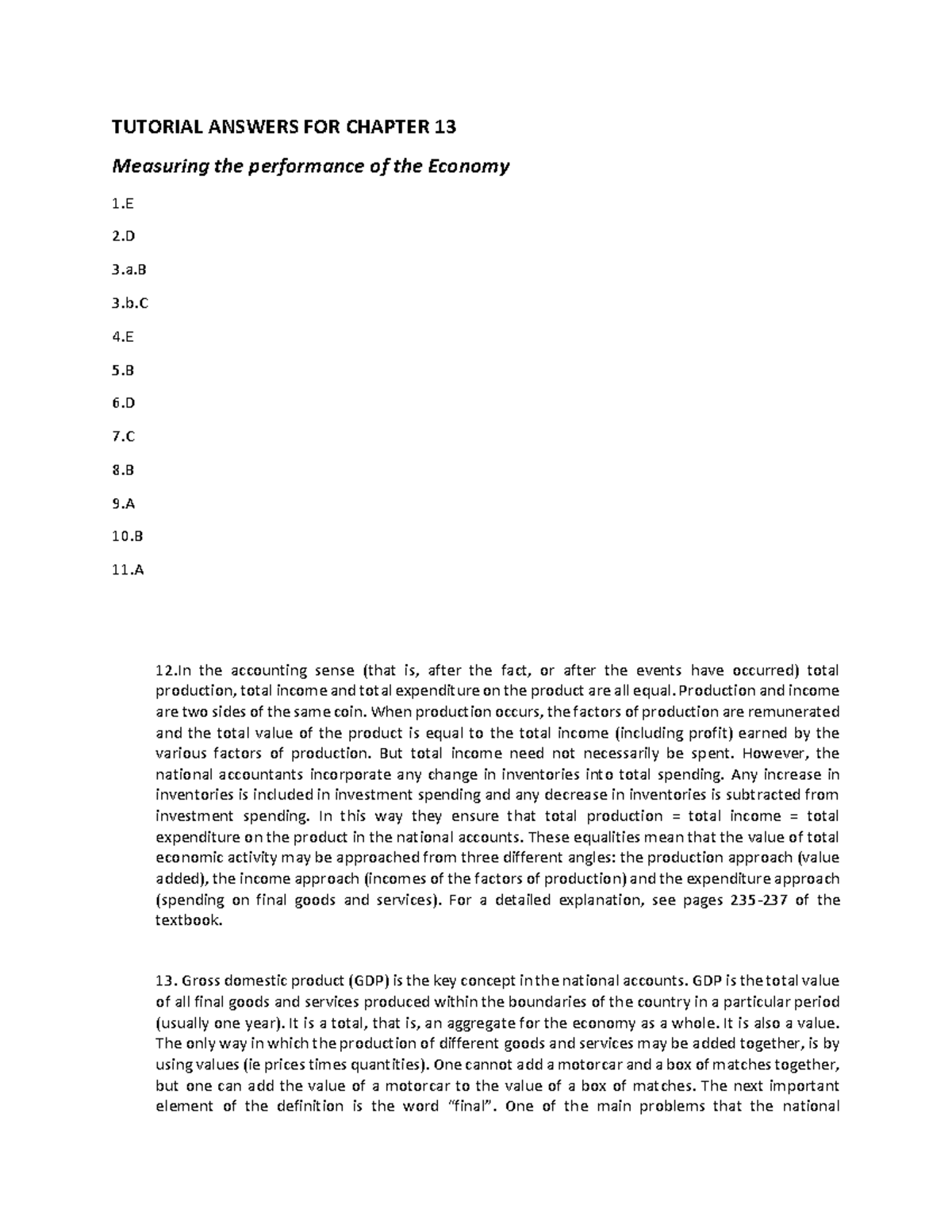Tutorial Answers for Econ 101 Chapter 13: Measuring Economic ...