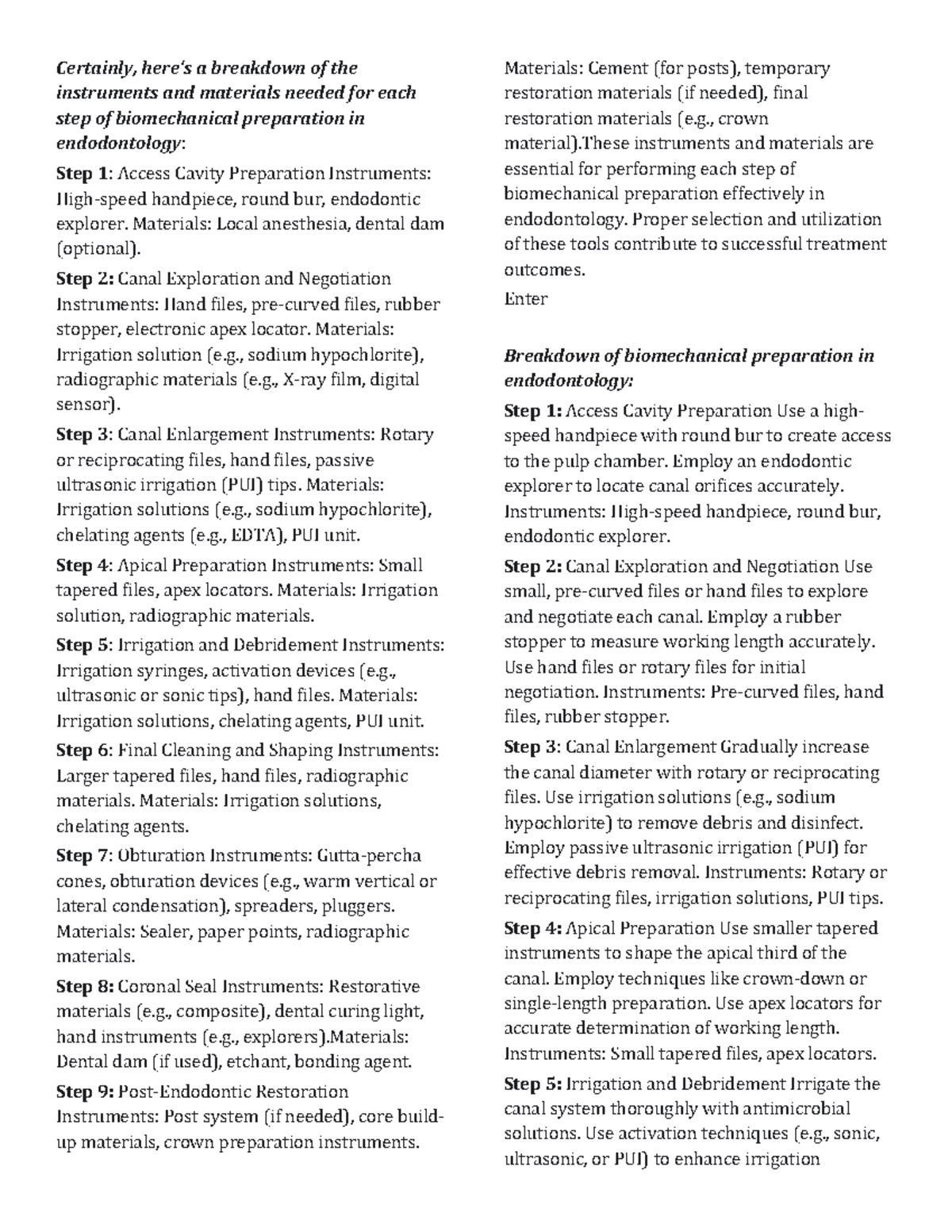 ENDO 101: Breakdown of Biomechanical Preparation Steps in Endodontology ...