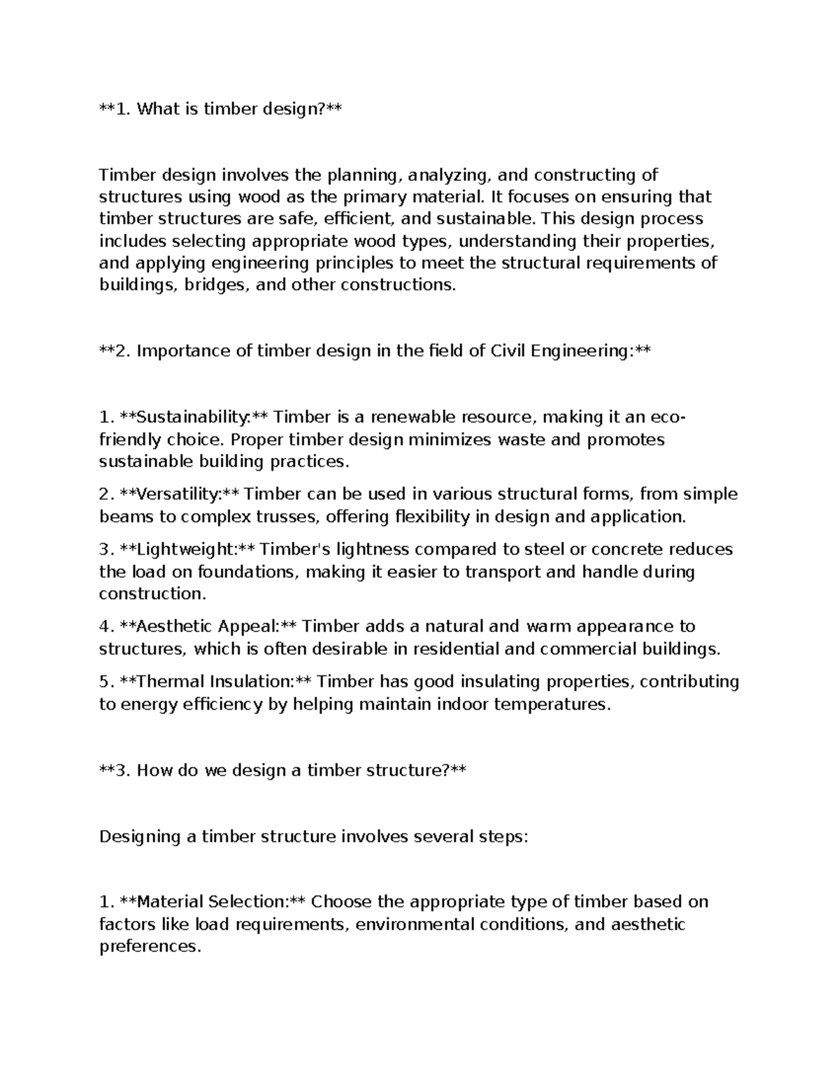 Timber Design for Structures: An Overview (Course Code: Timber Assg. 1 ...