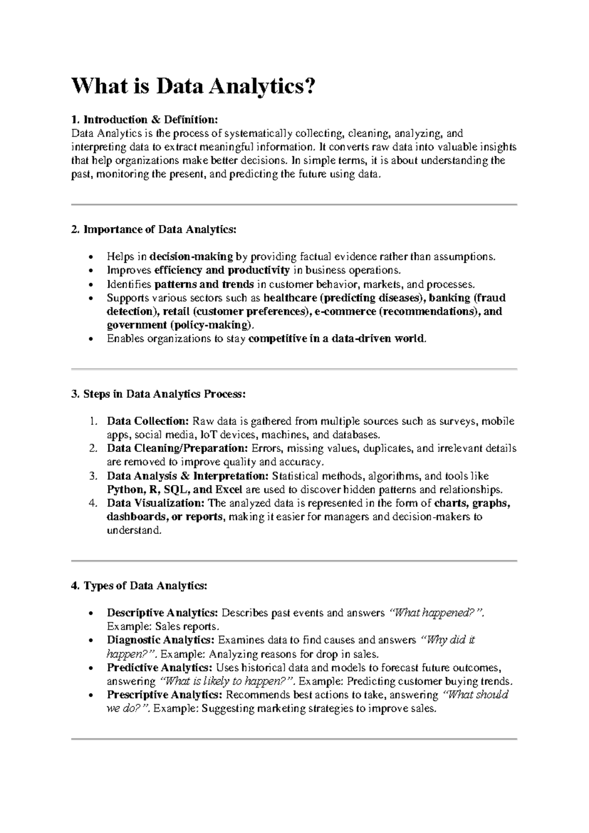 Visual Analytics Unit 1: Understanding Data Analytics and Visualization - Studocu