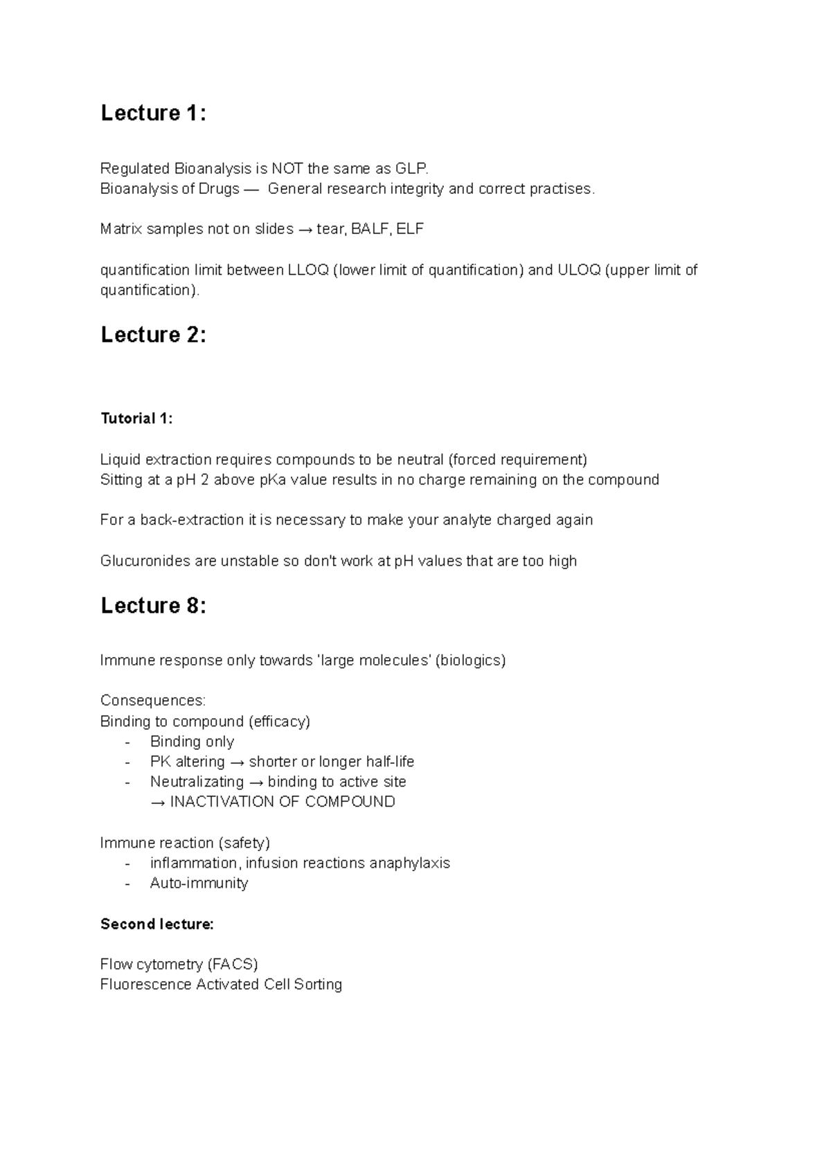 MSc Quantitative Bioanalysis: Lecture Insights on Bioanalysis & Immune ...