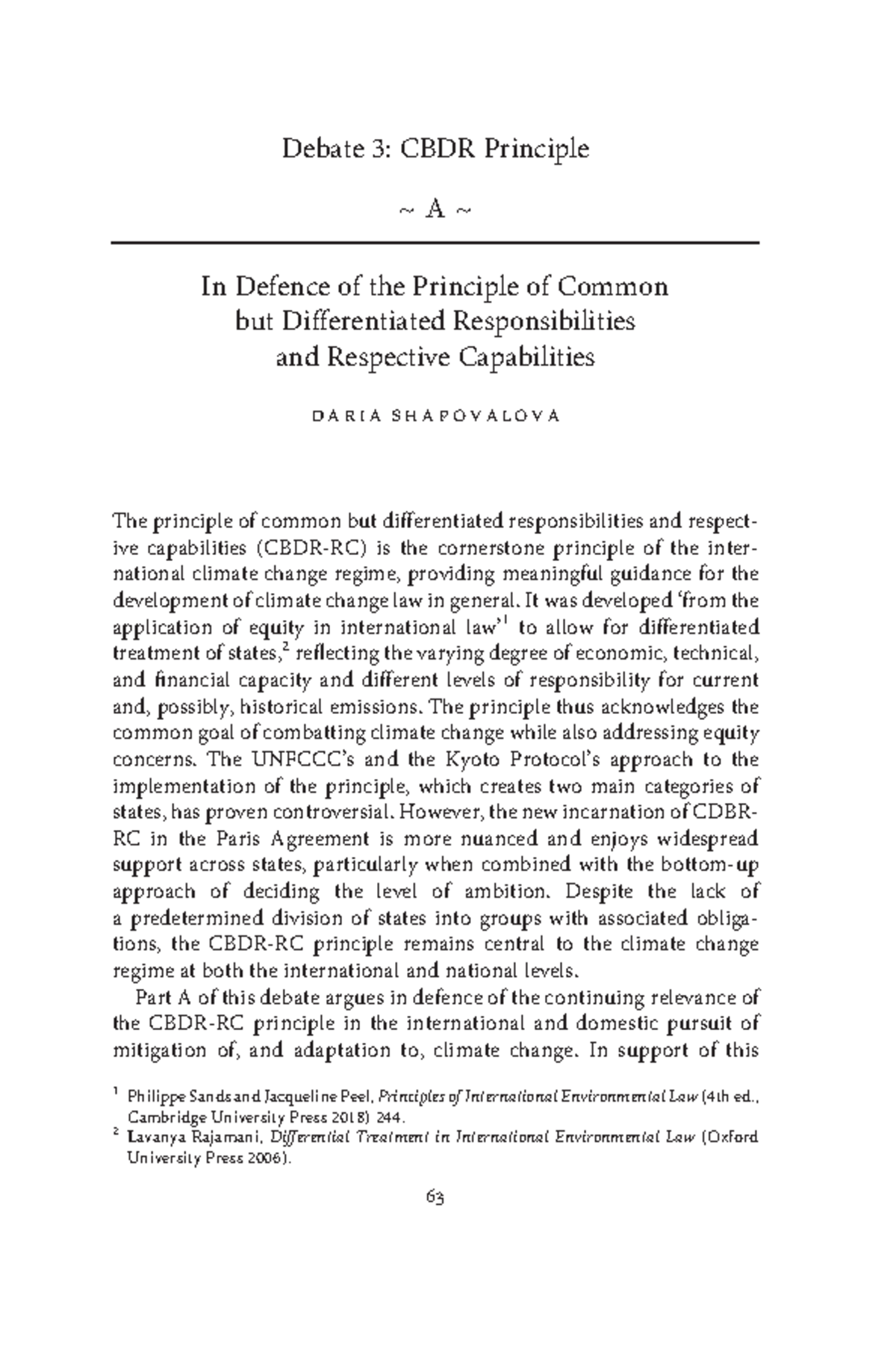 Debating CBDR - Different Perspectives on Differentiated Responsibilities - Debate 3: CBDR ...