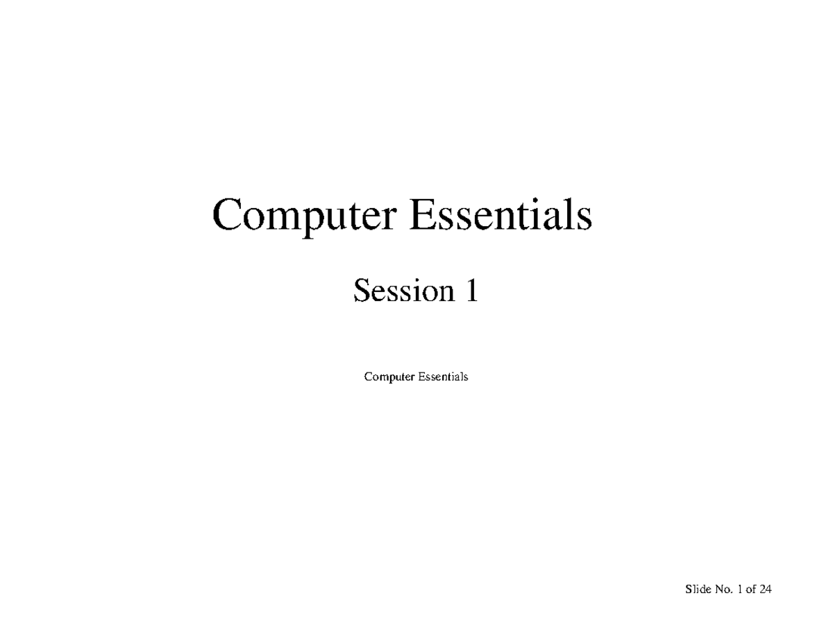 ICDL Computer Essentials - Session 1: Introduction to Windows 10 - Studocu