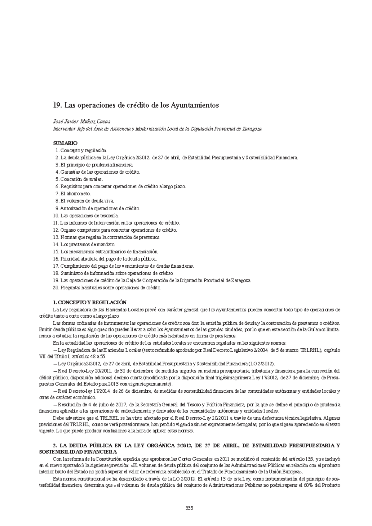 Guía DPZ 2019: Operaciones de Crédito en Ayuntamientos - Studocu