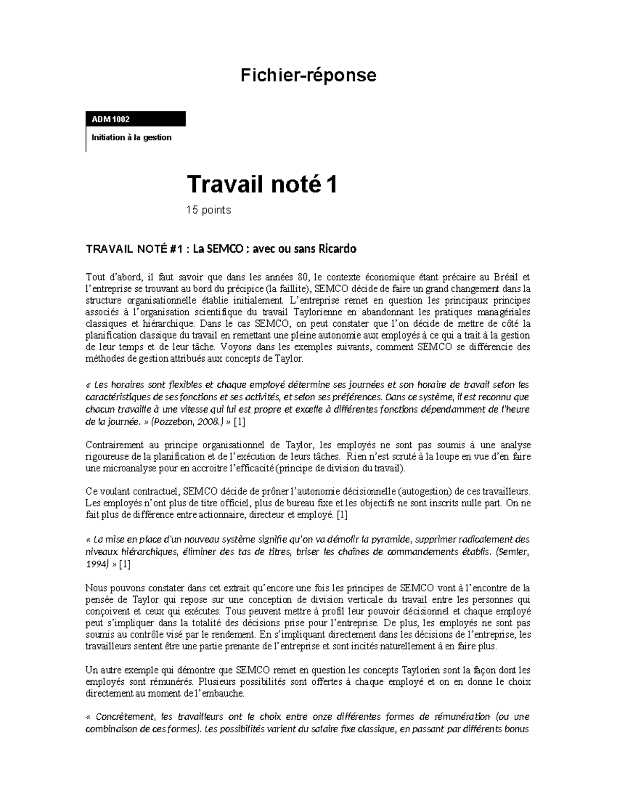 ADM1002 TN1 Travail Noté #1 - bonne note - Fichier-réponse Travail noté ...