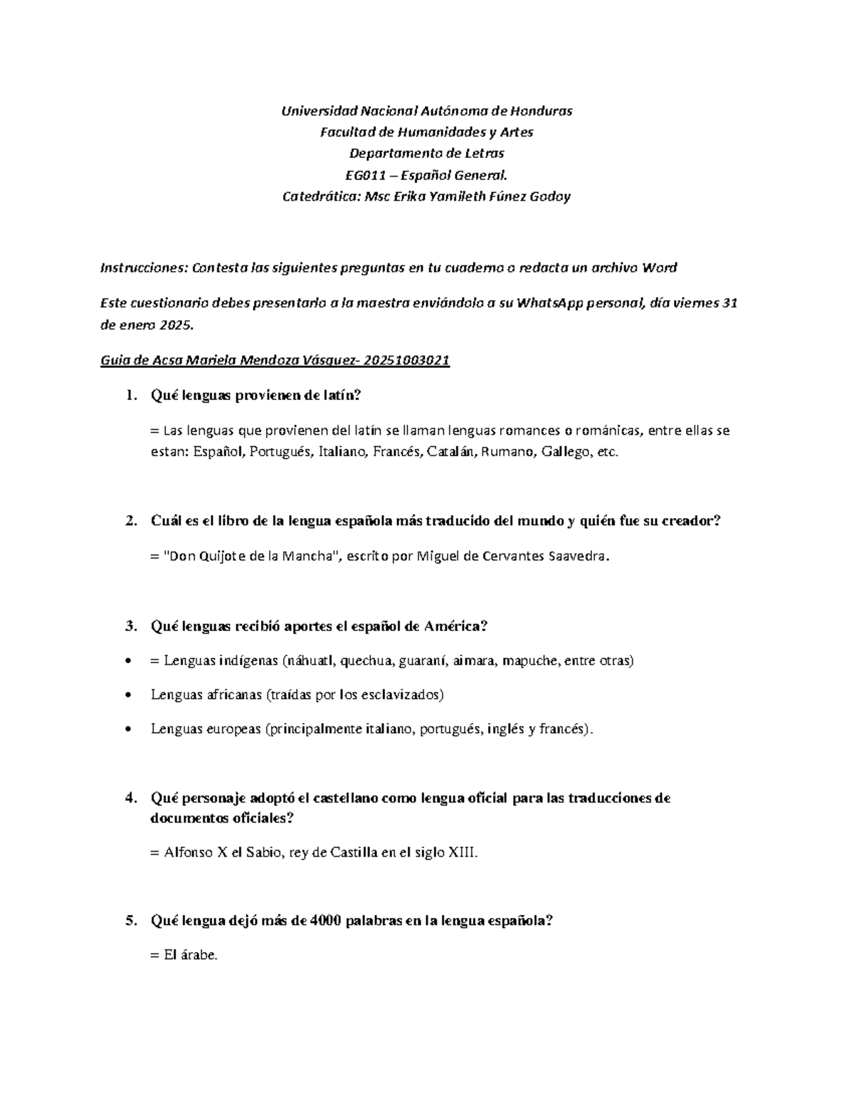 Guía 1 de Español General EG011 - Preguntas y Respuestas - Studocu