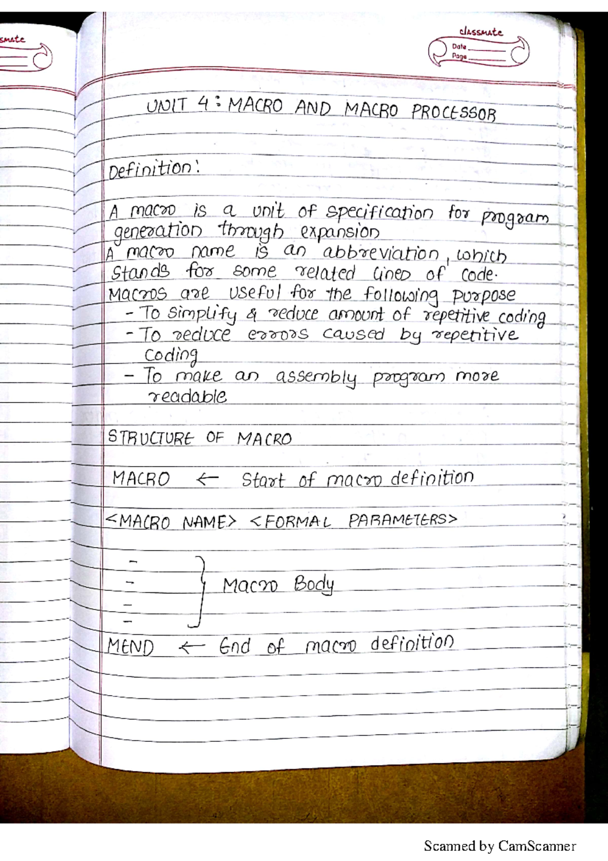 MACR 101: Understanding Macros & the Macro Processor Concepts - Studocu