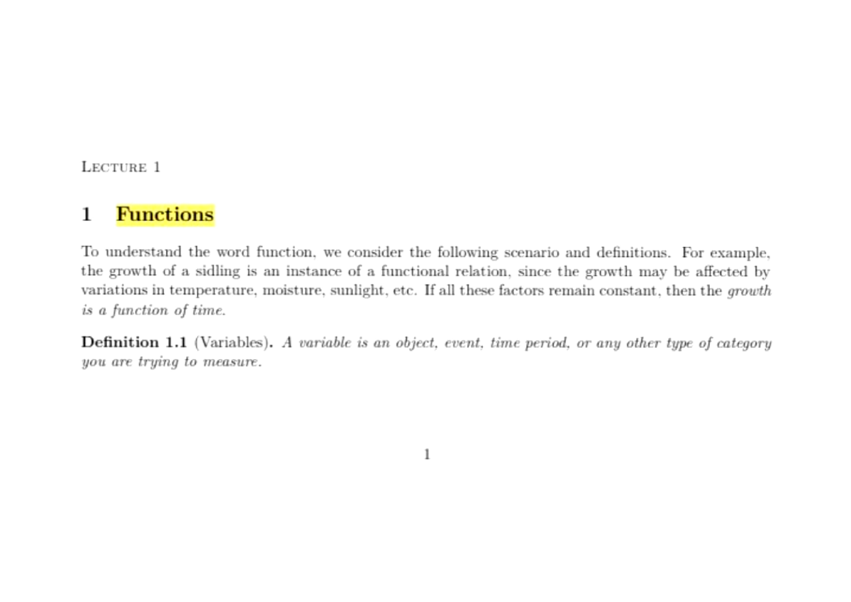 Algebra lecture One. Functions - LECTURE 1 1 Functions To understand the word function, we ...