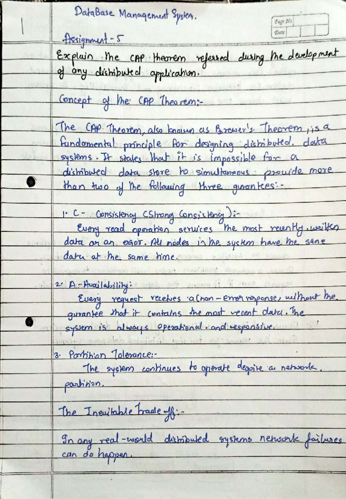 Database Management System: CAP Theorem & NoSQL Models Explained - Studocu