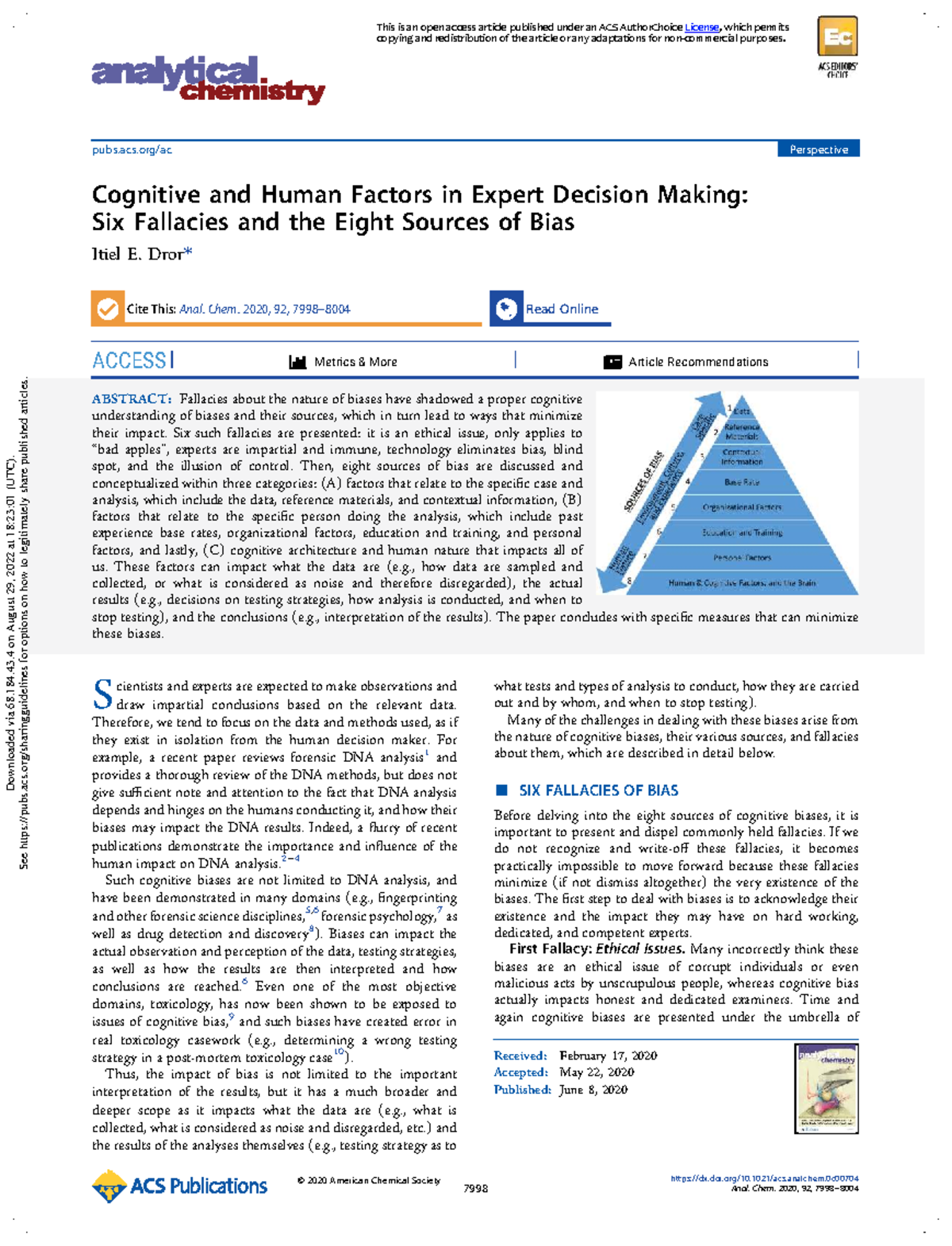 Cognitive Biases in Expert Decision Making: Fallacies & Sources (Anal ...