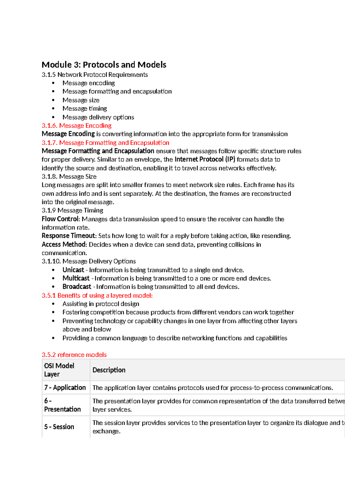 COMP2004: Module 3 - Network Protocols and Models Overview - Studocu