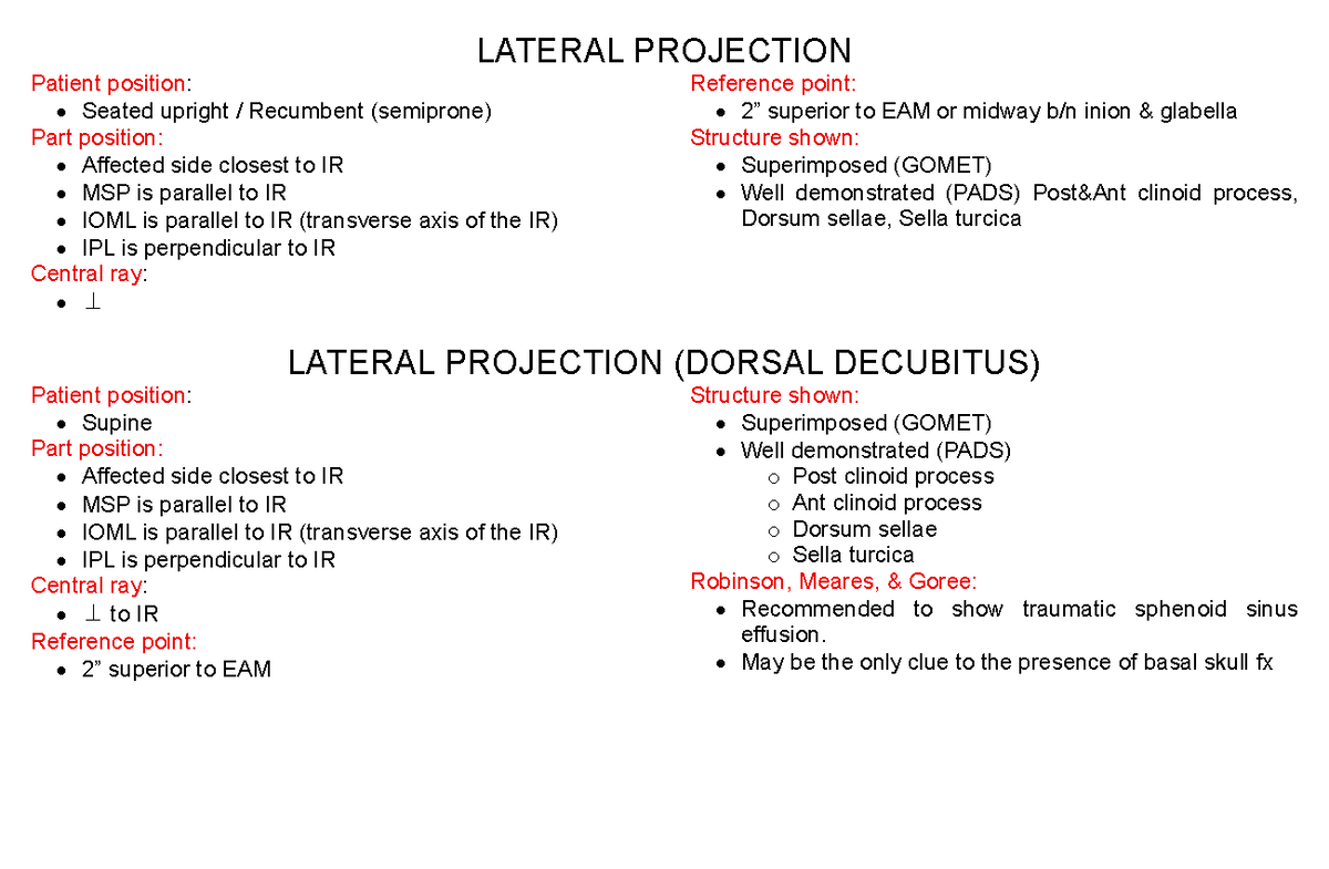 Rad Posi-12: Lateral & Axial Projections Techniques for Skull Imaging ...