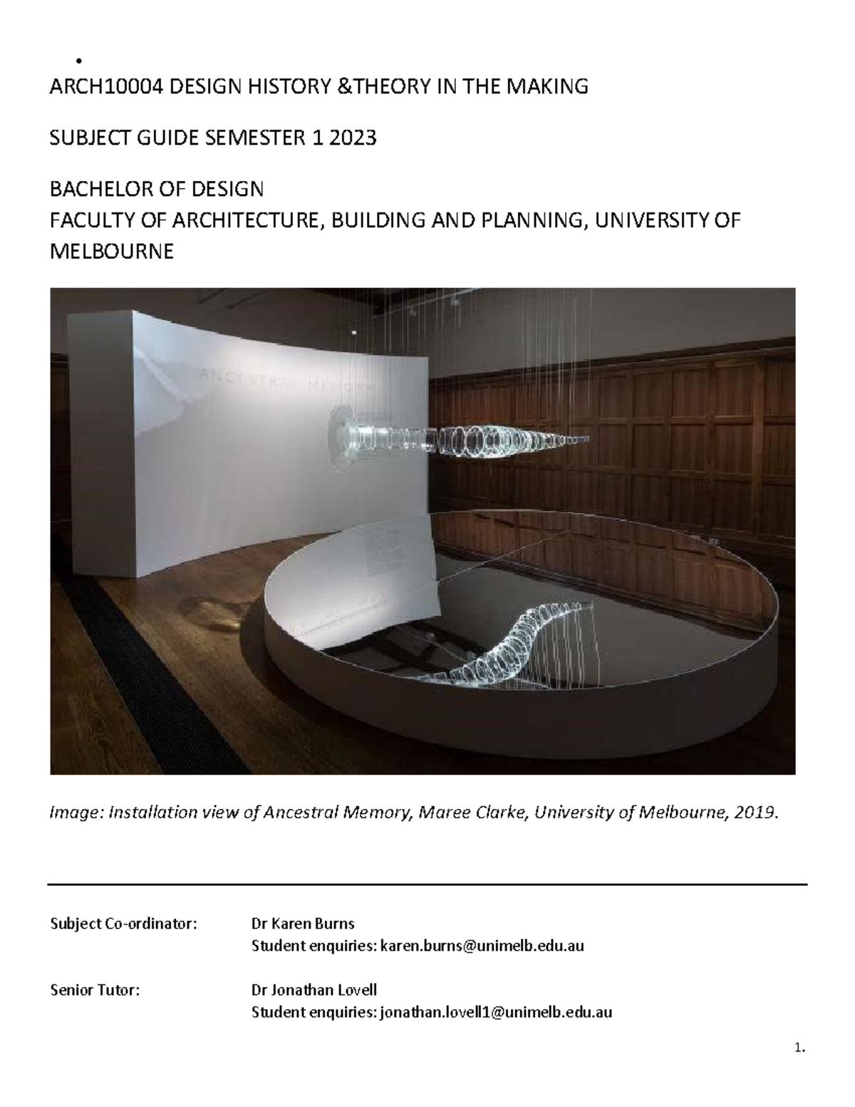 ARCH10004 - 2023-S1 - Design History & Theory Subject Guide - Studocu