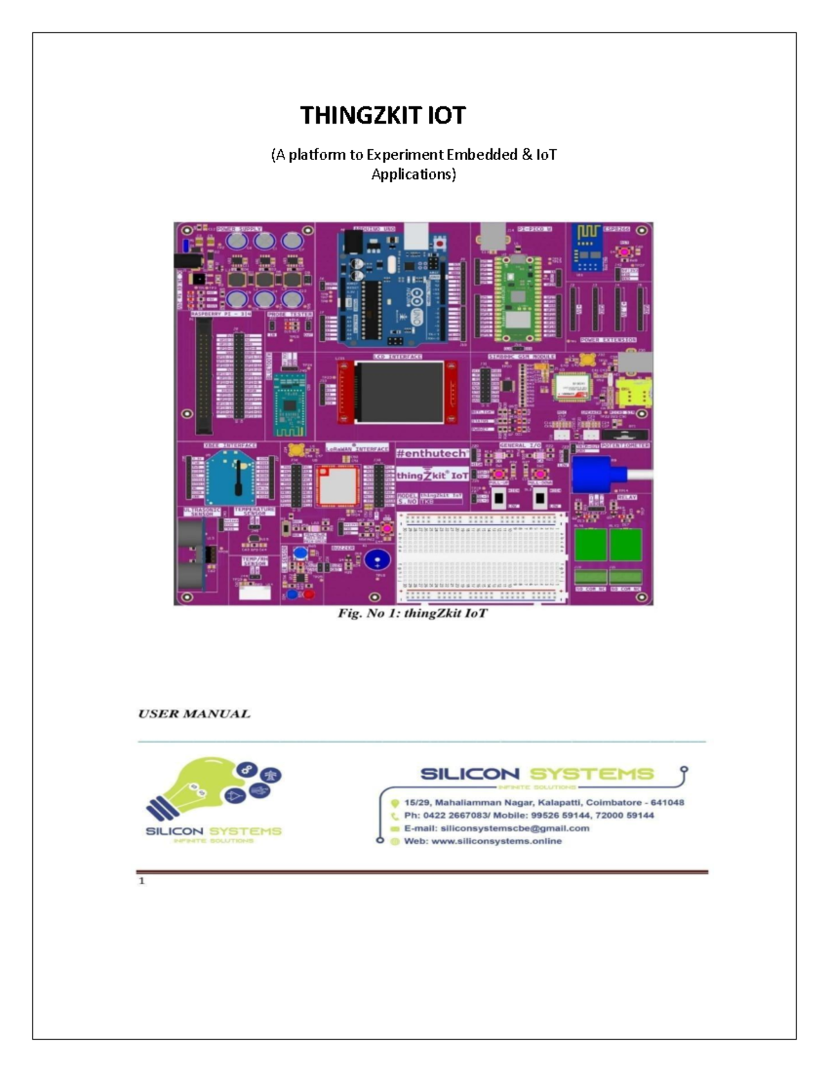Thingzkit IoT Final Report (CLG): Embedded Systems & Applications - Studocu