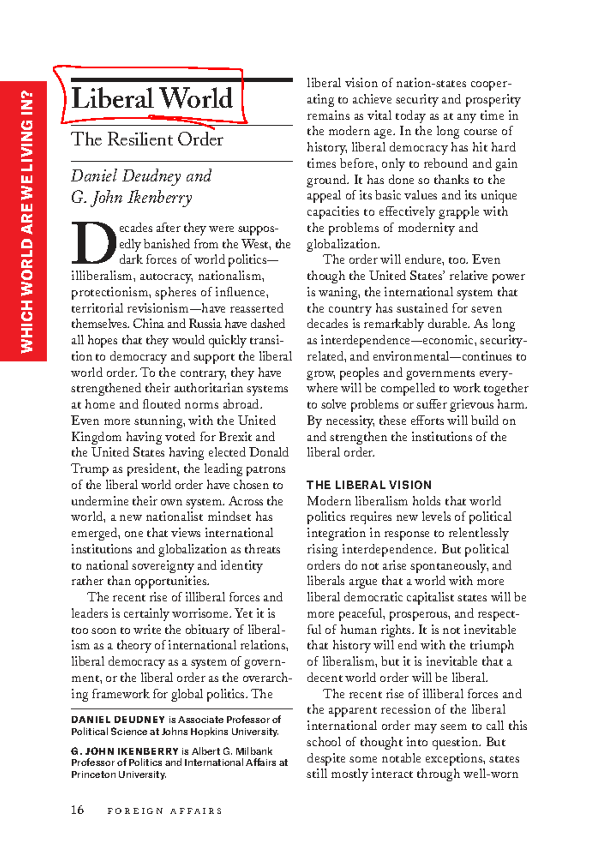 Liberal World (POLI 101): The Resilient Order Amidst Global Challenges ...