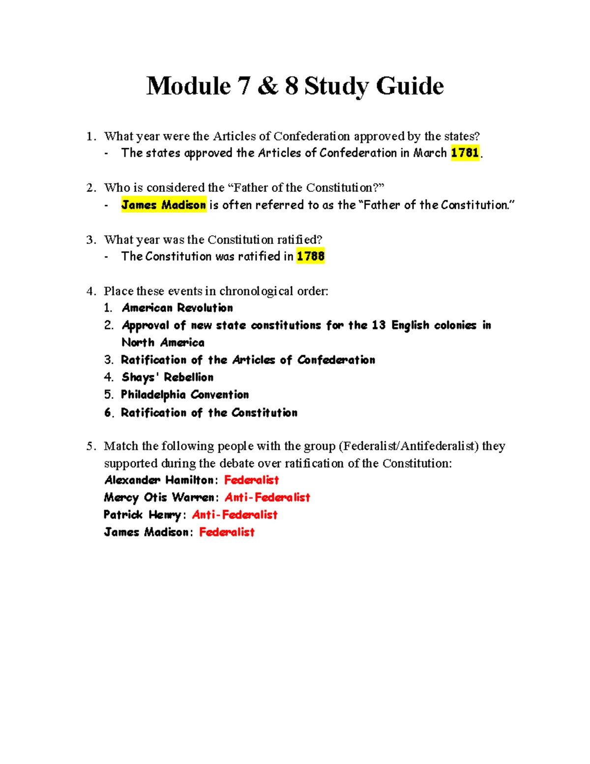Module 13 & 14 Study Guide: Key Events & Figures in U.S. History - Studocu