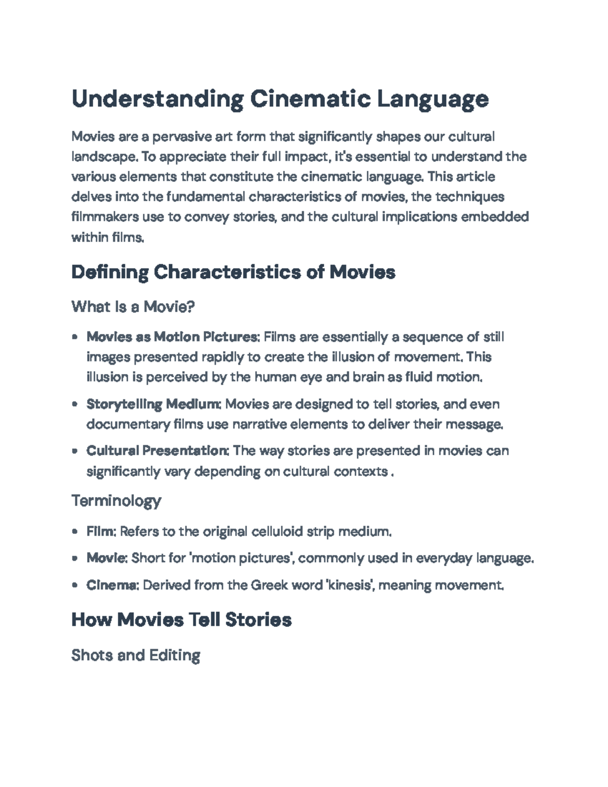 Understanding Cinematic Language: Techniques and Cultural Implications ...