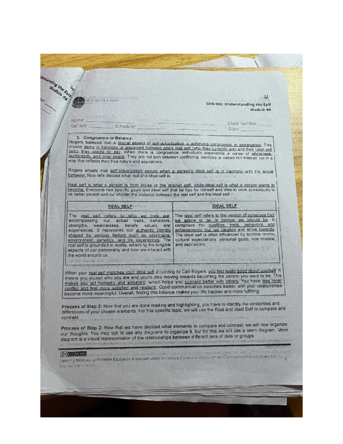 GEN 002: Understanding the Self - Exploring Real vs. Ideal Self - Studocu