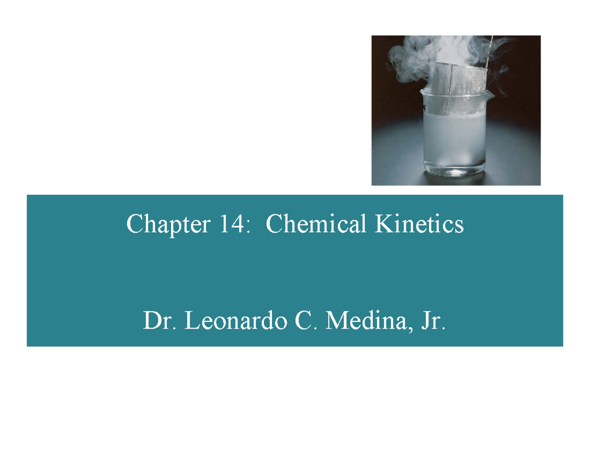 14 Chemical Kinetics - notes - Chapter 14: Chemical Kinetics Dr ...