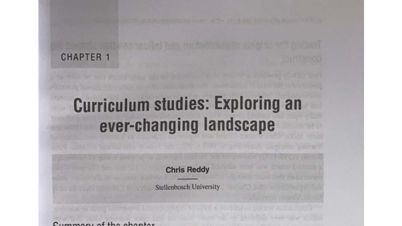 CHAPTER 1: CURRICULUM STUDIES - EXPLORING A LANDSCAPE (HED4802) - Studocu