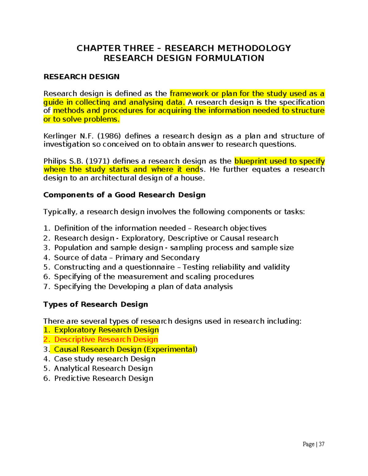 Research Design Methodology Overview - Chapter 3 Analysis - Studocu