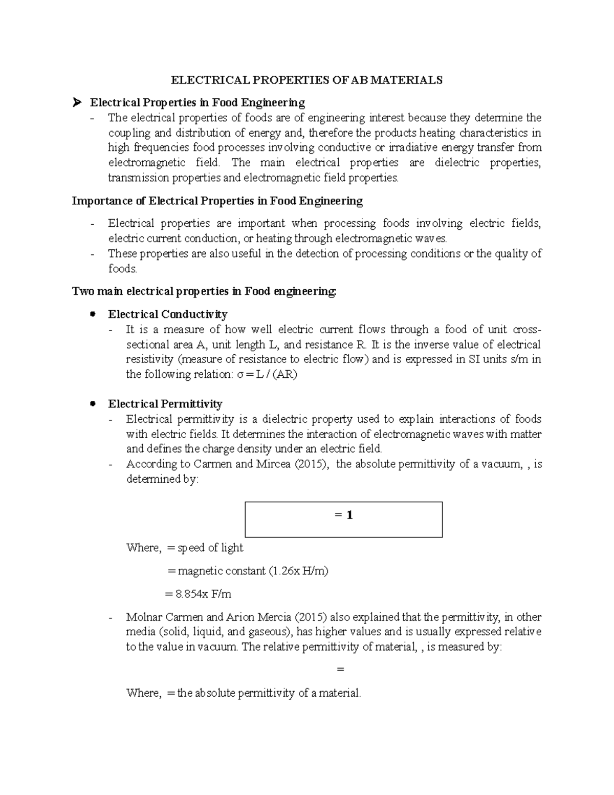 Electrical Characteristics of Agricultural Products in Food Engineering ...