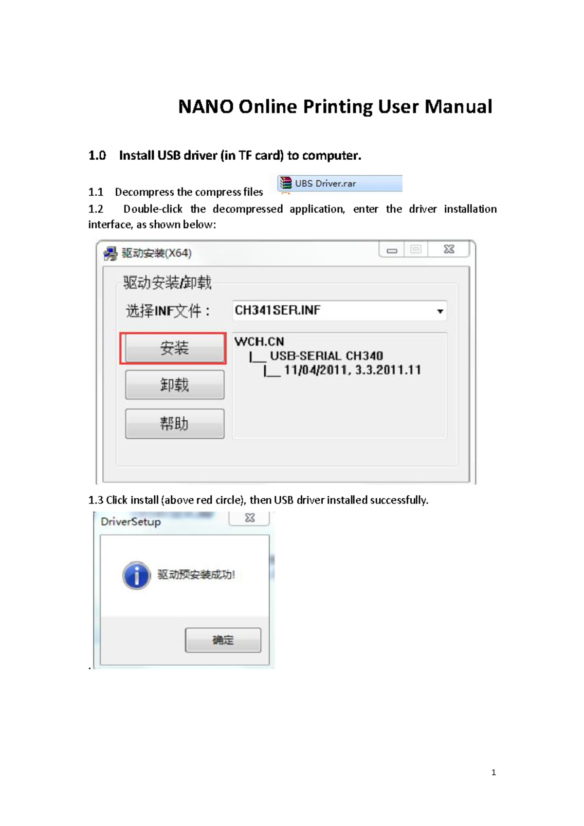 NANO Online Printing User Manual: USB Driver & CURA Setup Guide - Studocu