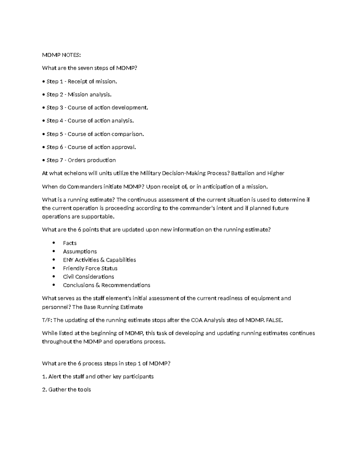 MDMP Notes - Understanding the Organizational Environment (MDMP) - Studocu