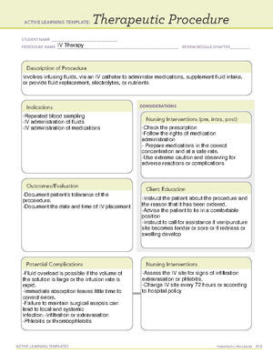 Oxygen Therapy ATI Template - ACTIVE LEARNING TEMPLATES THERAPEUTIC ...