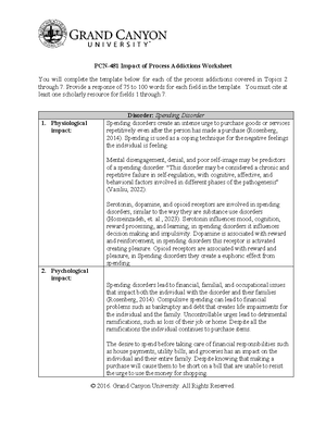 [Solved] Create an outline for the Process Addiction Research and ...