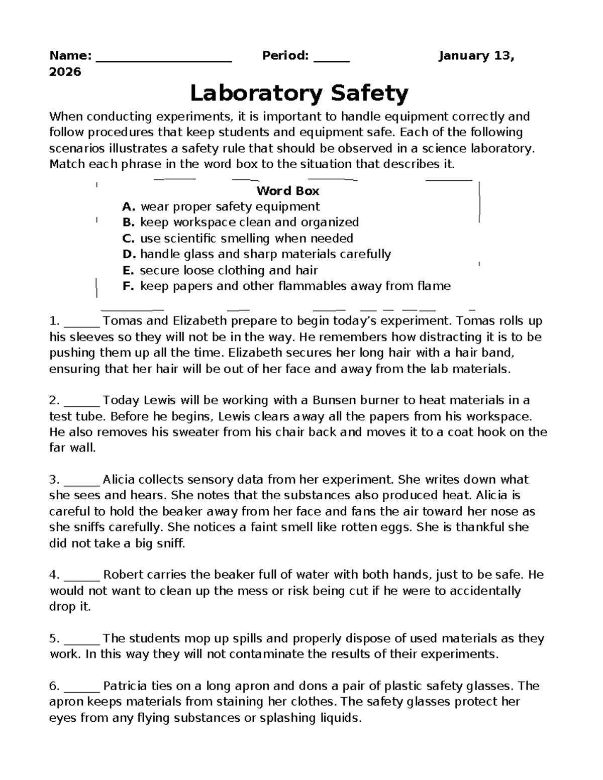Laboratory Safety Worksheet: Best Practices for Experiments - Studocu