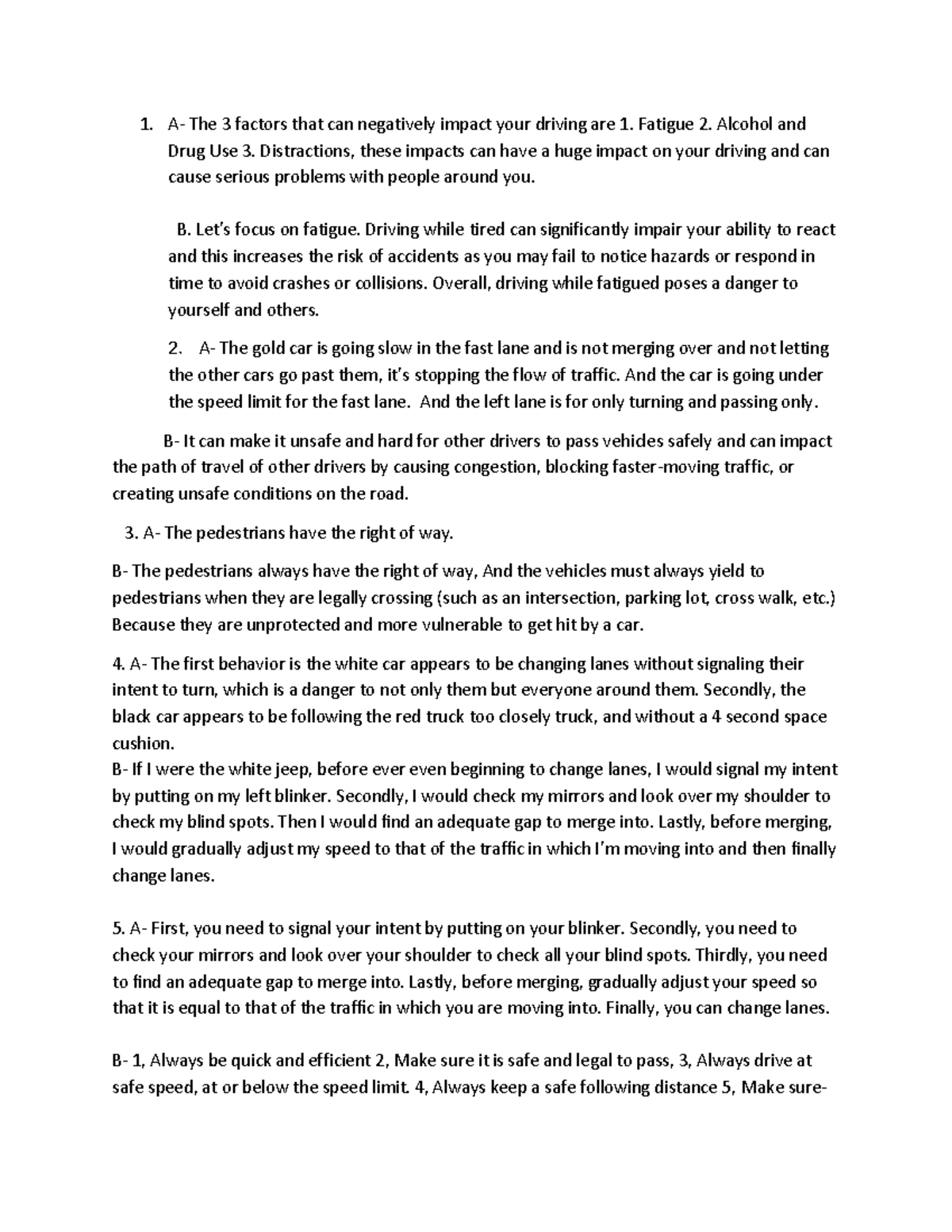 7.5 Assignment: Traffic Safety and Driving Behavior Analysis - Studocu