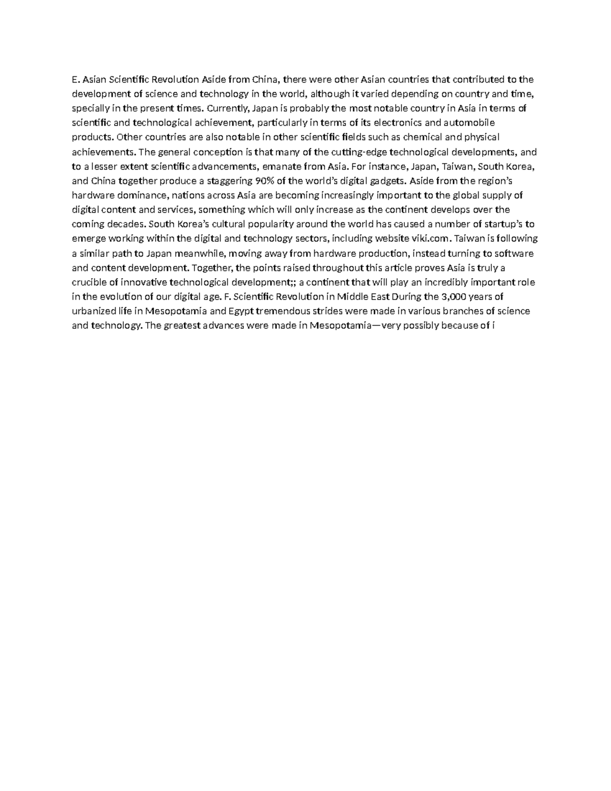 E. Asian Scientific Revolution: Contributions Beyond China - Studocu