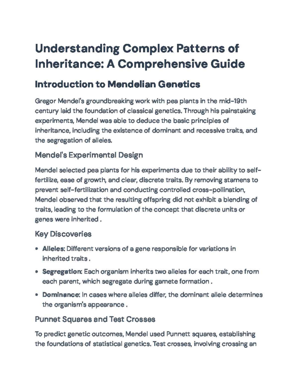 Understanding Mendelian Genetics: Principles & Complex Inheritance ...