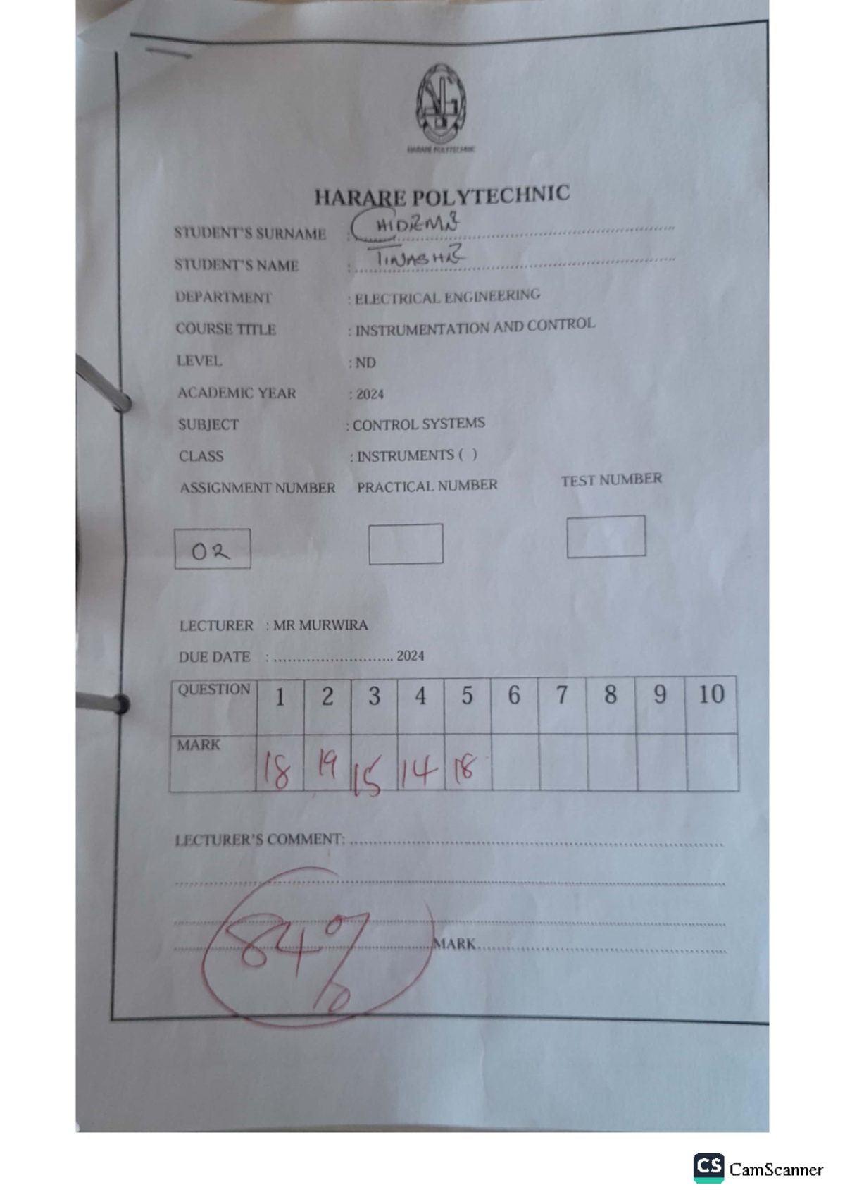 Controls Assignment 2 - Practical Questions on PLC & System Stability - Studocu