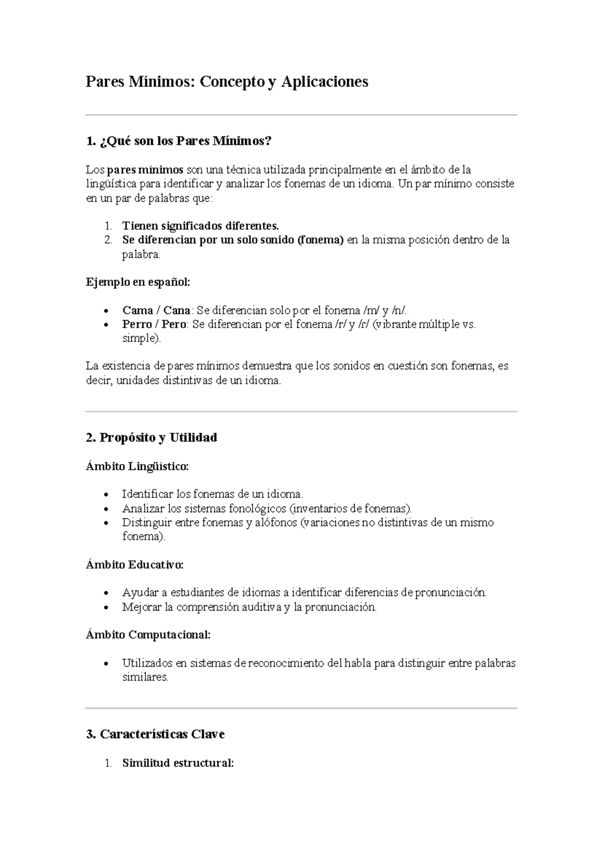 Pares Mínimos: Conceptos y Aplicaciones Lingüísticas - Studocu