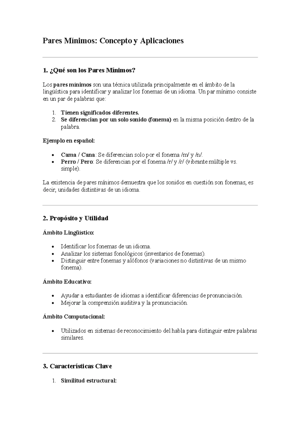 Pares Mínimos: Conceptos y Aplicaciones Lingüísticas - Studocu