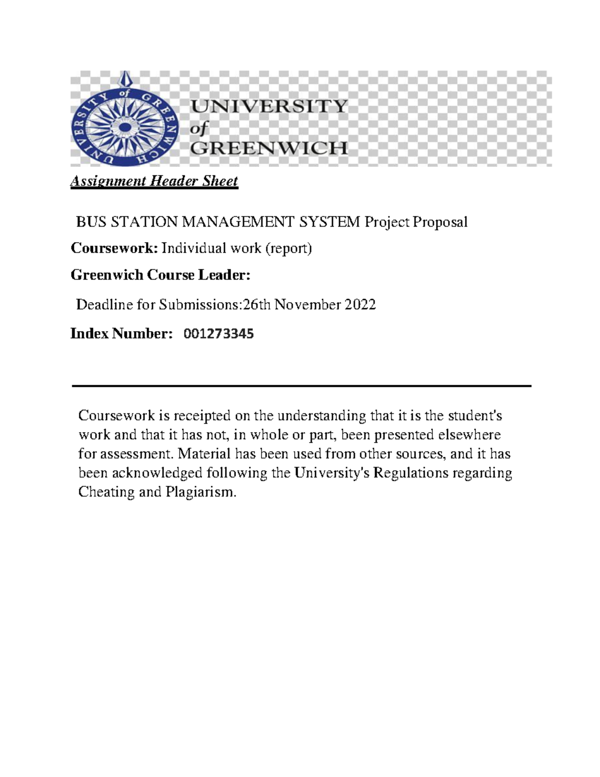 BUS Station Management System Final Project Proposal - Emmanuel Samuel ...