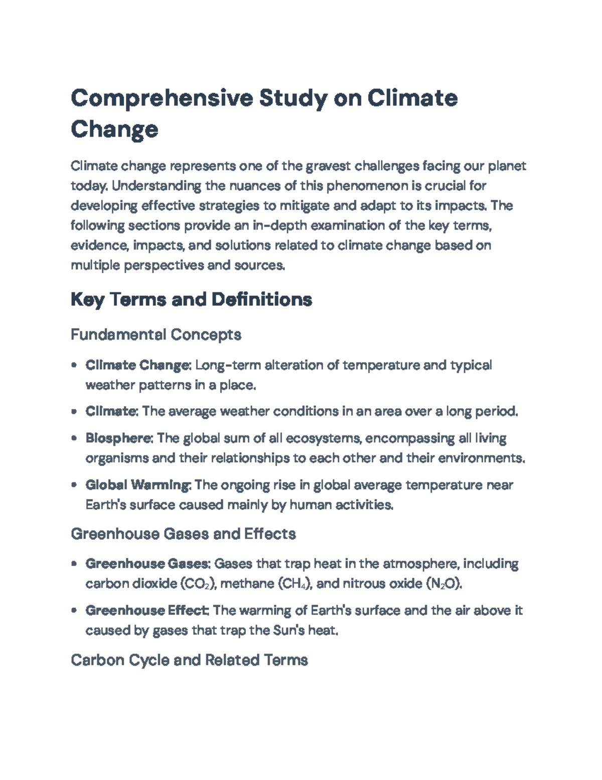 Understanding Climate Change: Key Terms, Evidence, and Solutions ...