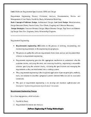 Unit 2 - Lecture notes 1-7 - Unit-2 Software Requirement Specifications ...