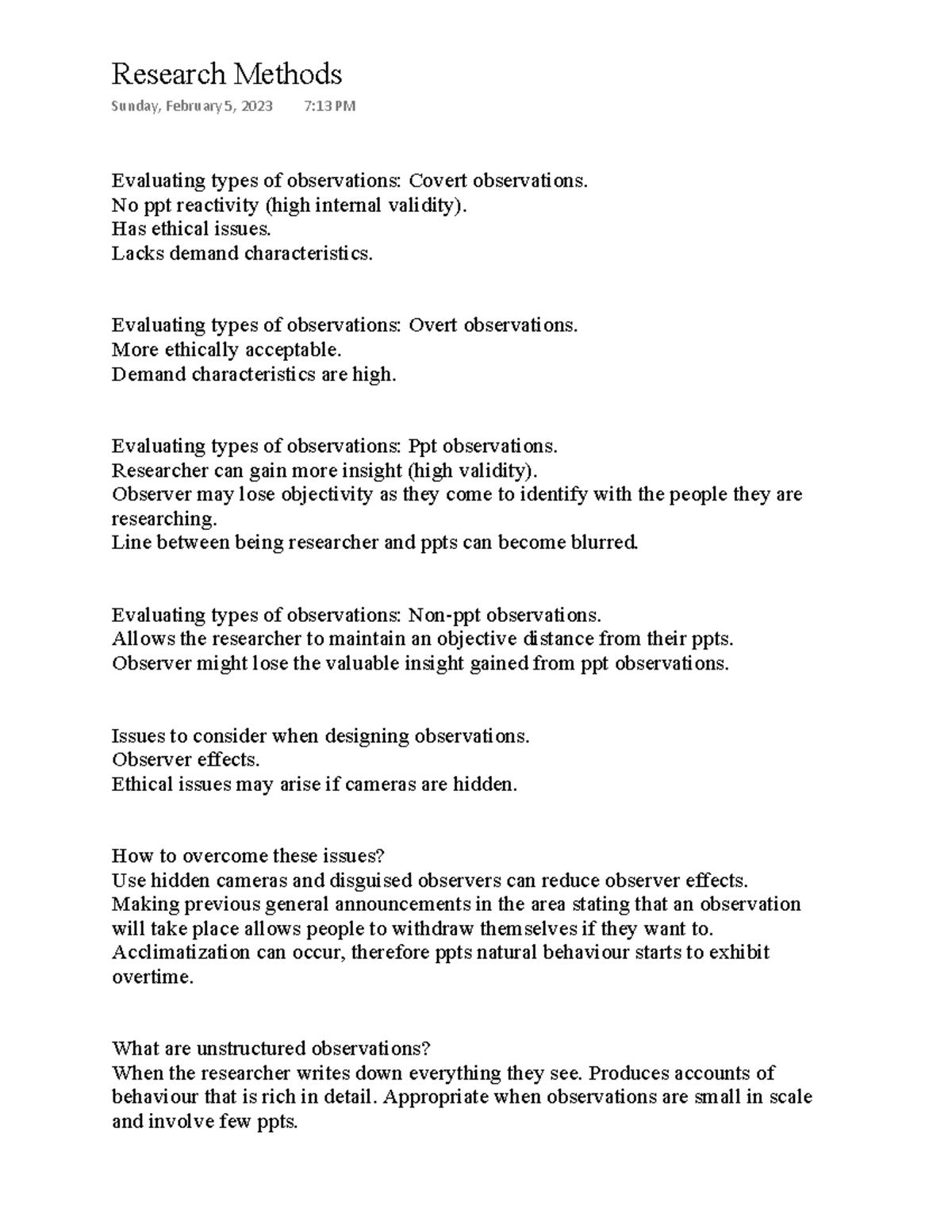 Psych 2005 terms 6 - Teacher James Morris - Evaluating types of ...