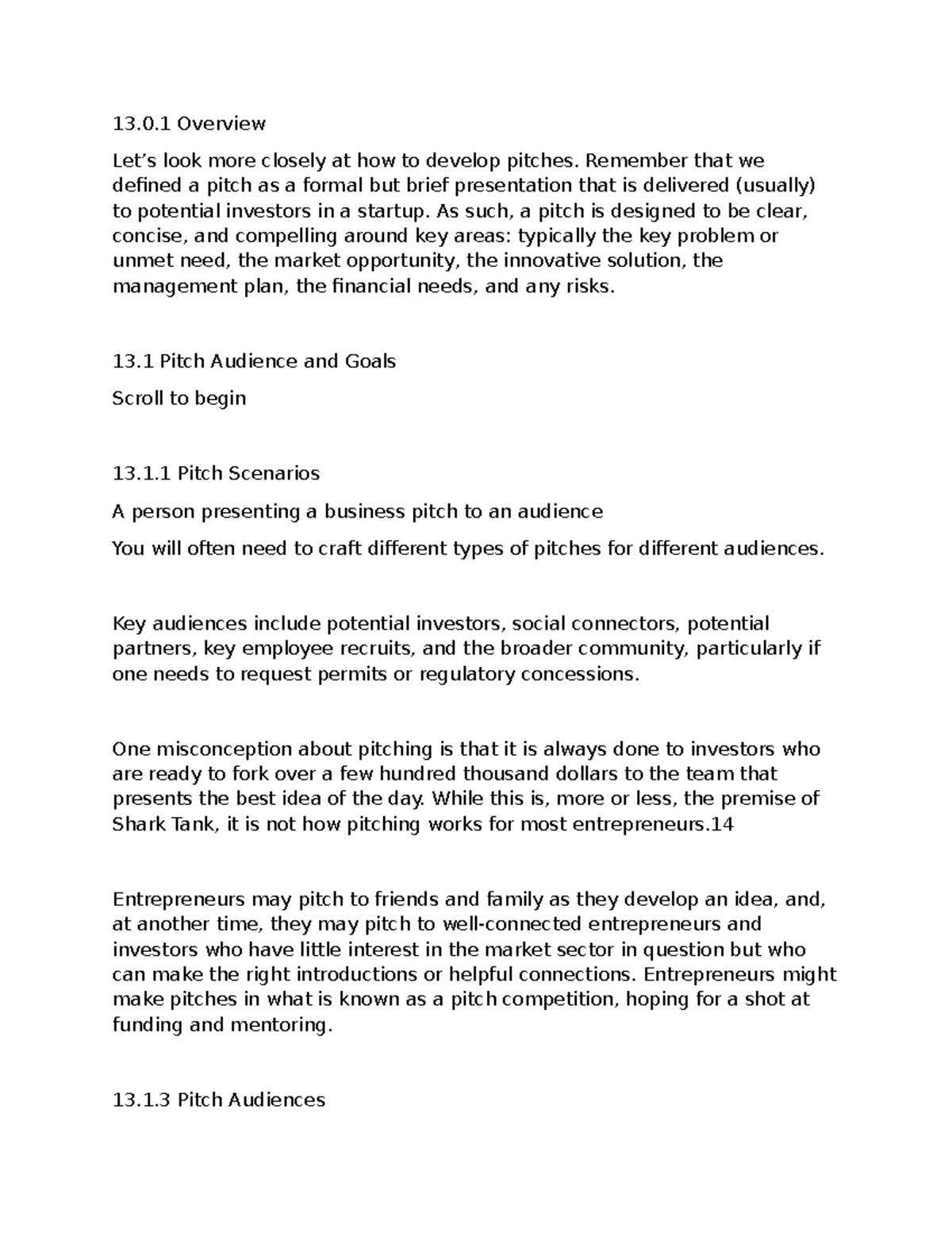 Module 13 - Entrepreneurship: Crafting Effective Pitches - Studocu