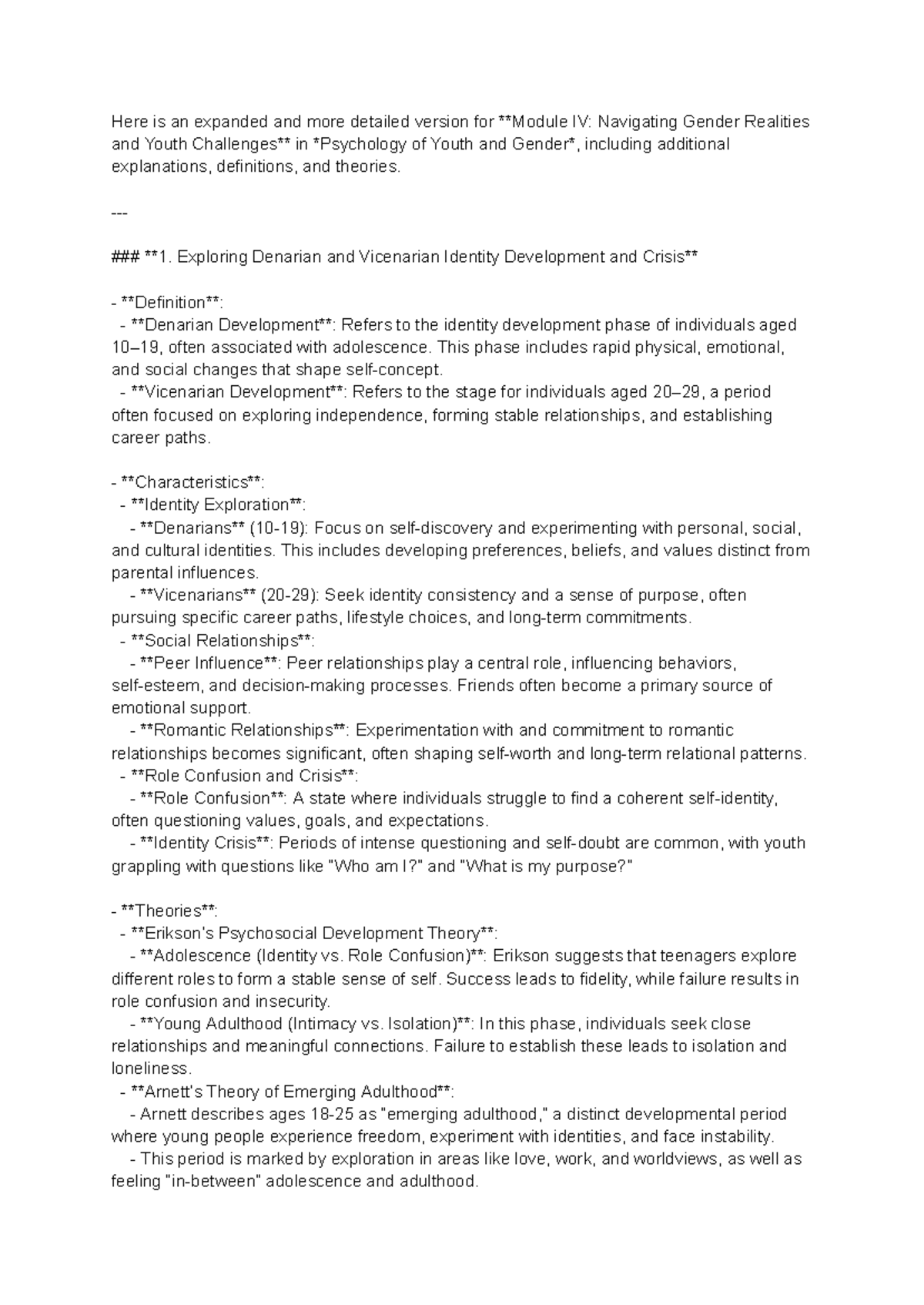 Psychology of Youth & Gender: Module IV - Gender Realities & Youth ...