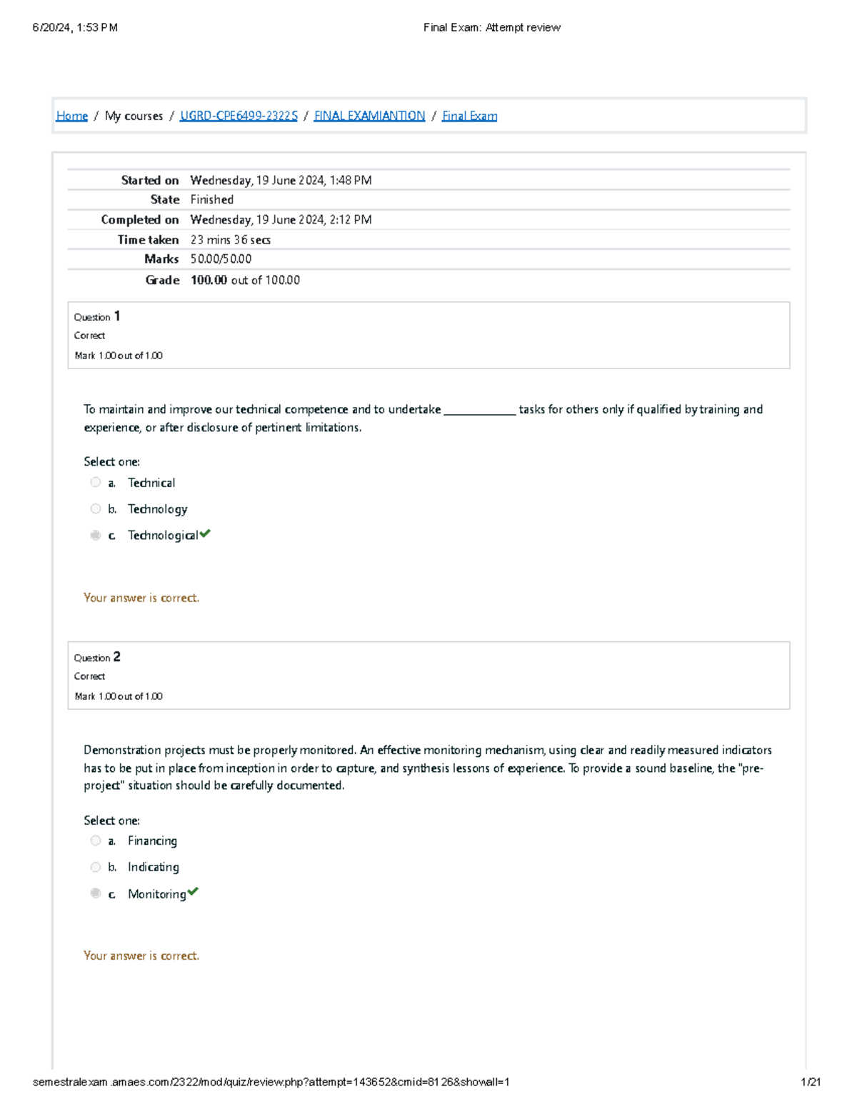 Final Exam Attempt Review for UGRD-CPE6499: Cp E Design Project 2 - Studocu