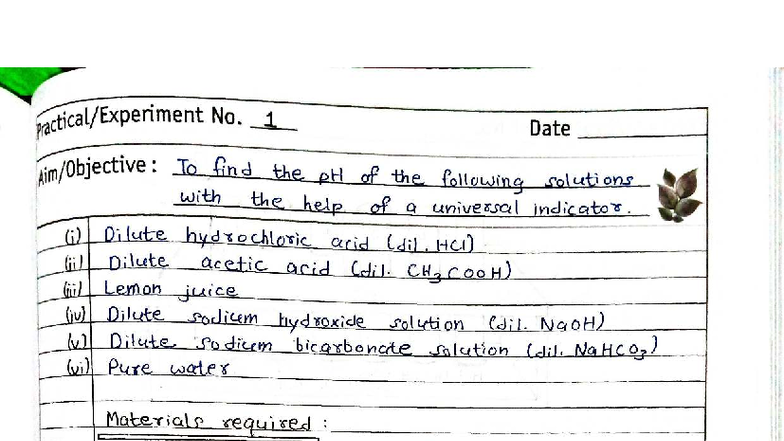 Class 10th Science Lab Manual: Chemistry Activities & Experiments - Studocu