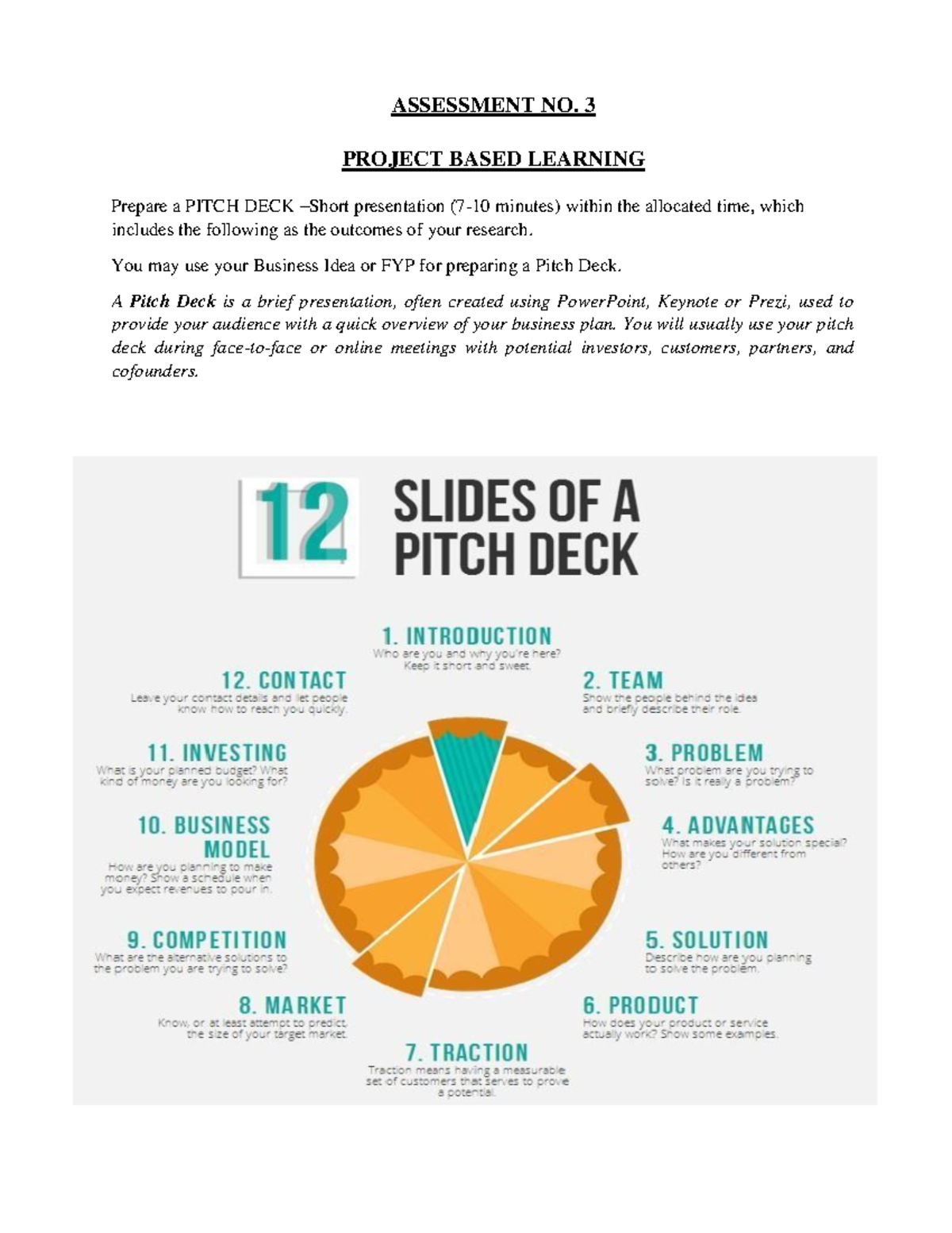 PBL ( Presentation) - ASSESSMENT NO. 3 PROJECT BASED LEARNING Prepare a ...