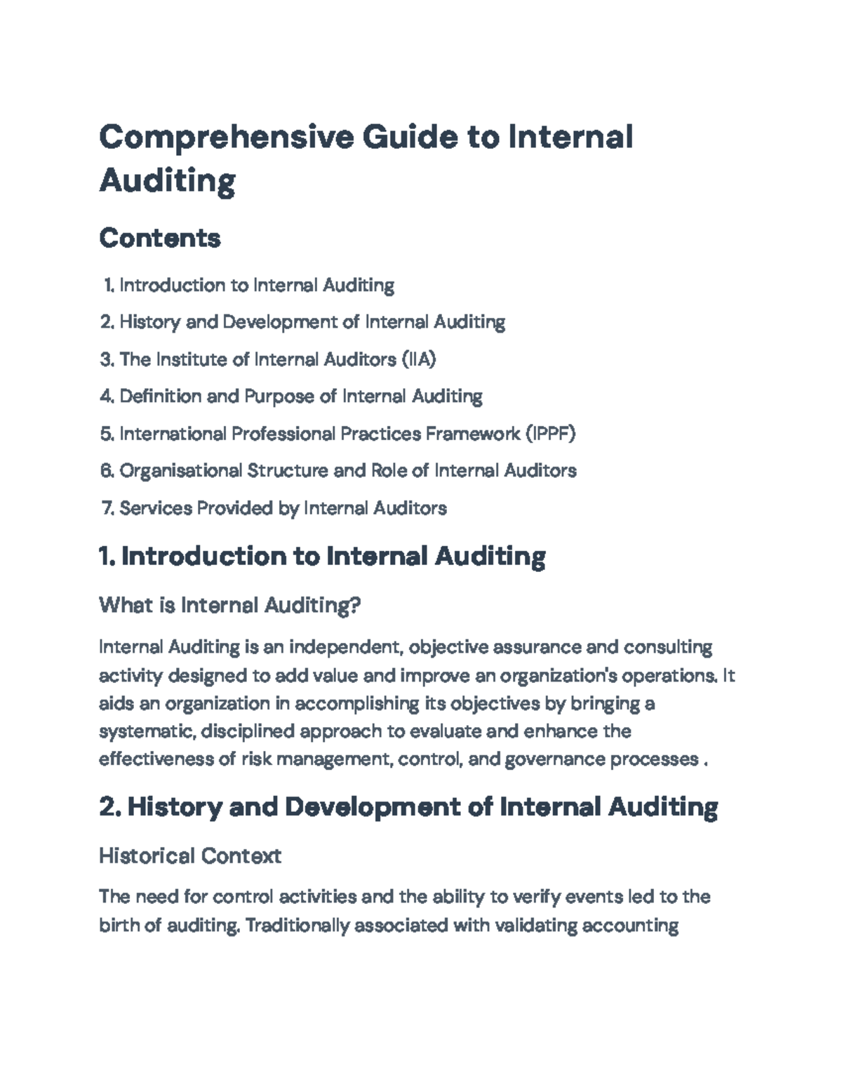 Comprehensive Guide to Internal Auditing: Concepts, Standards & Roles - Comprehensive Guide to ...