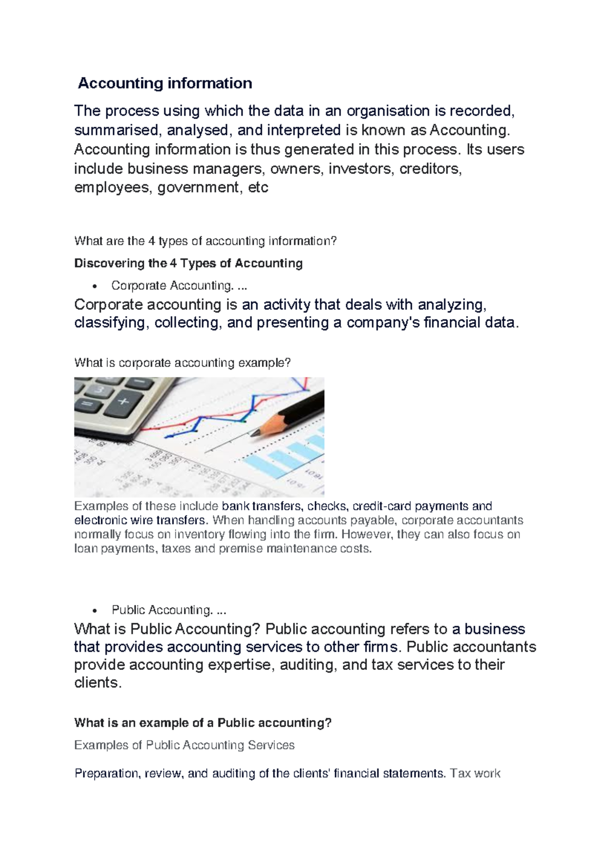Accounting information unit 1 - Accounting information The process ...