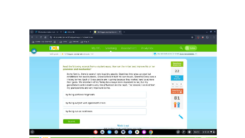 IXL Extra Credit Questions Revision Suggestions - Tenth Grade - Studocu